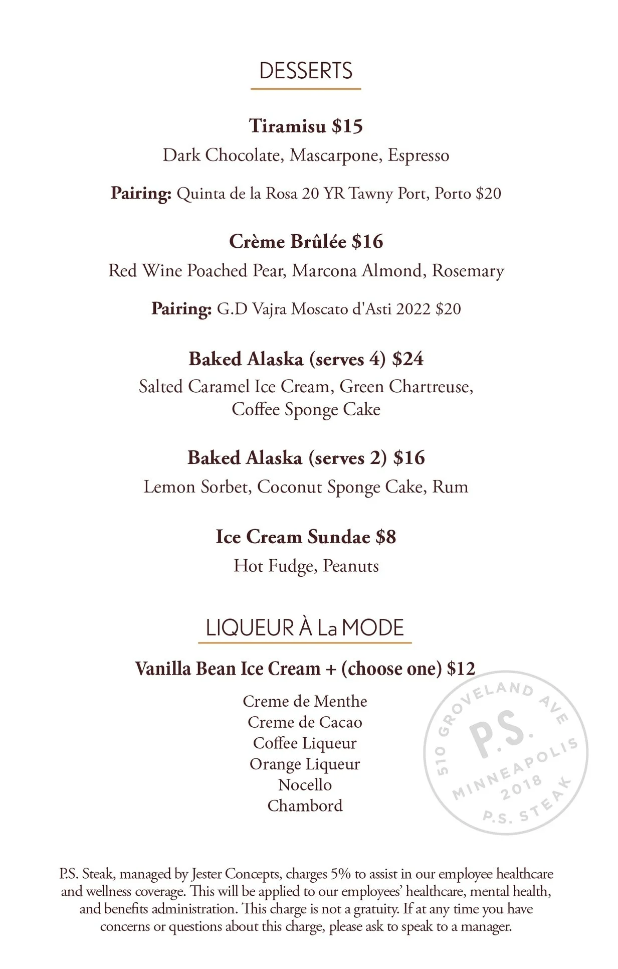 Dessert — P.S. Steak