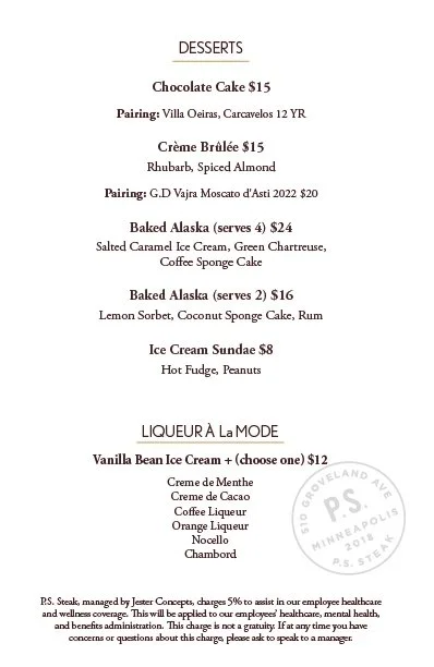 Dessert — P.S. Steak