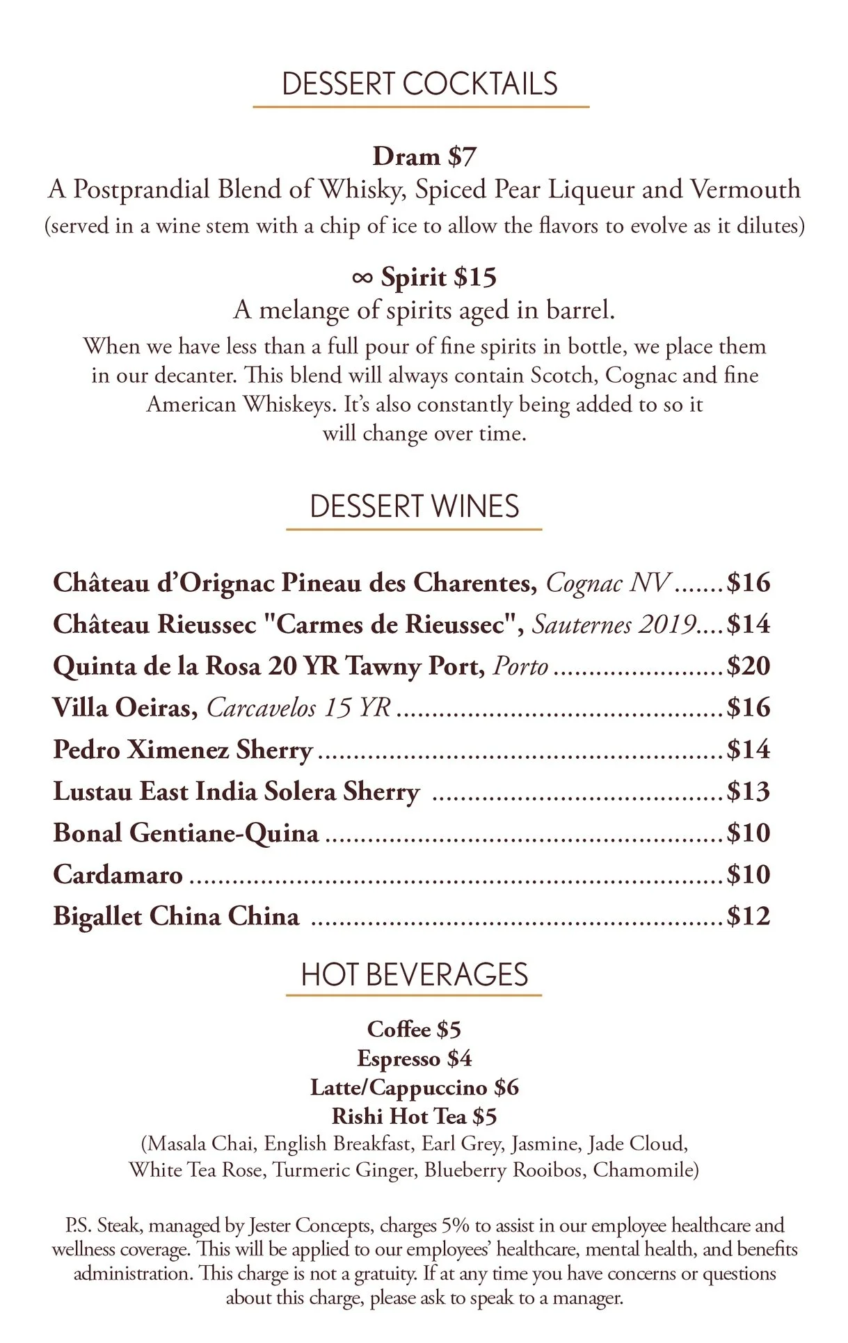 Dessert — P.S. Steak