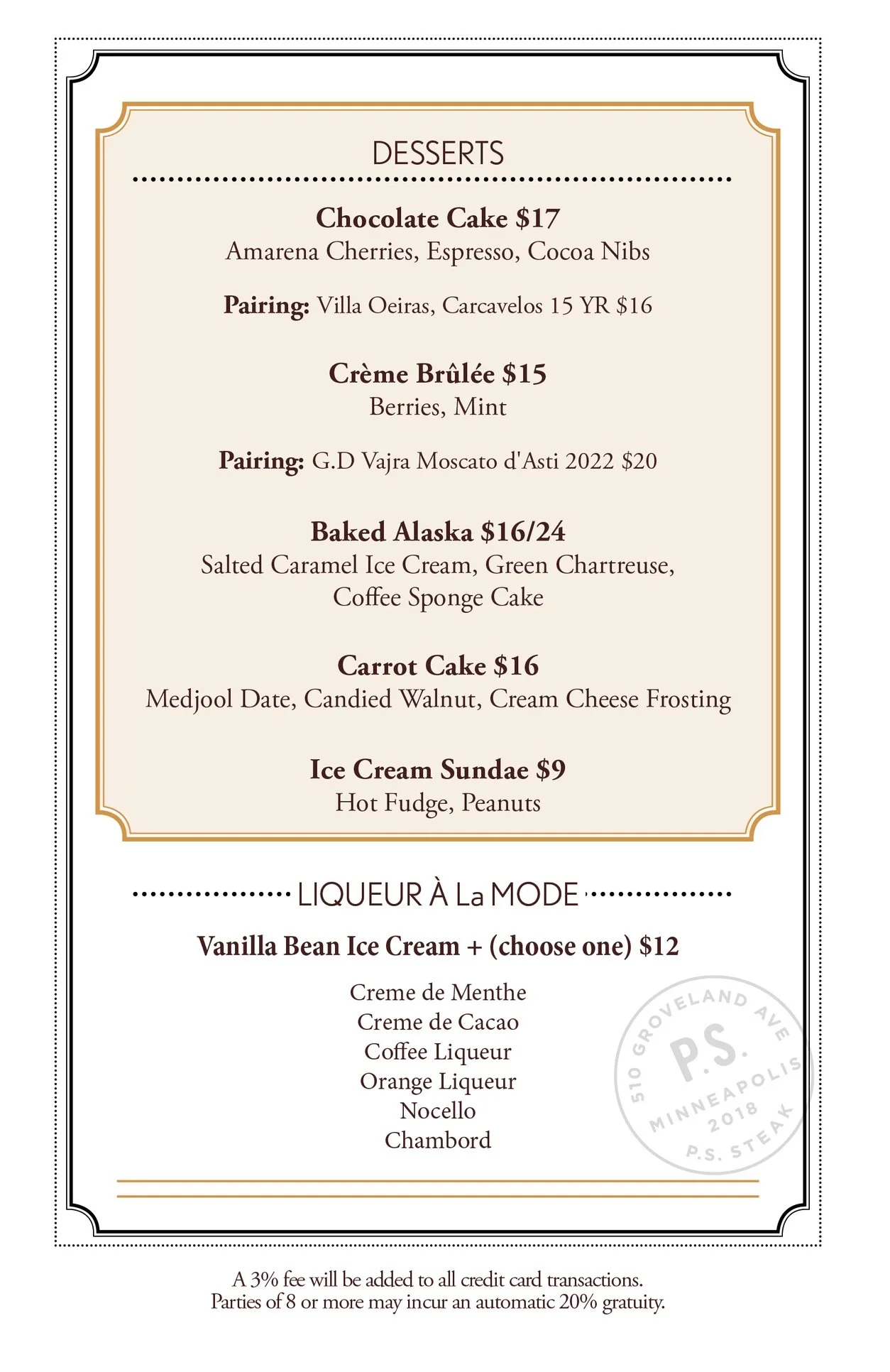 Dessert | Indulge in Delicious Desserts Today — P.S. Steak