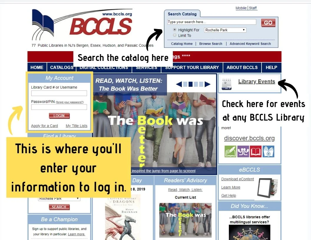 Logged-On Library: Accessing Your BCCLS Account — Rochelle Park Free ...