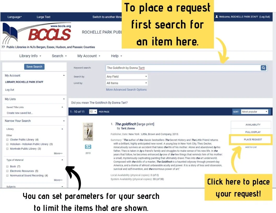 Logged-On Library: Accessing Your BCCLS Account — Rochelle Park Free ...
