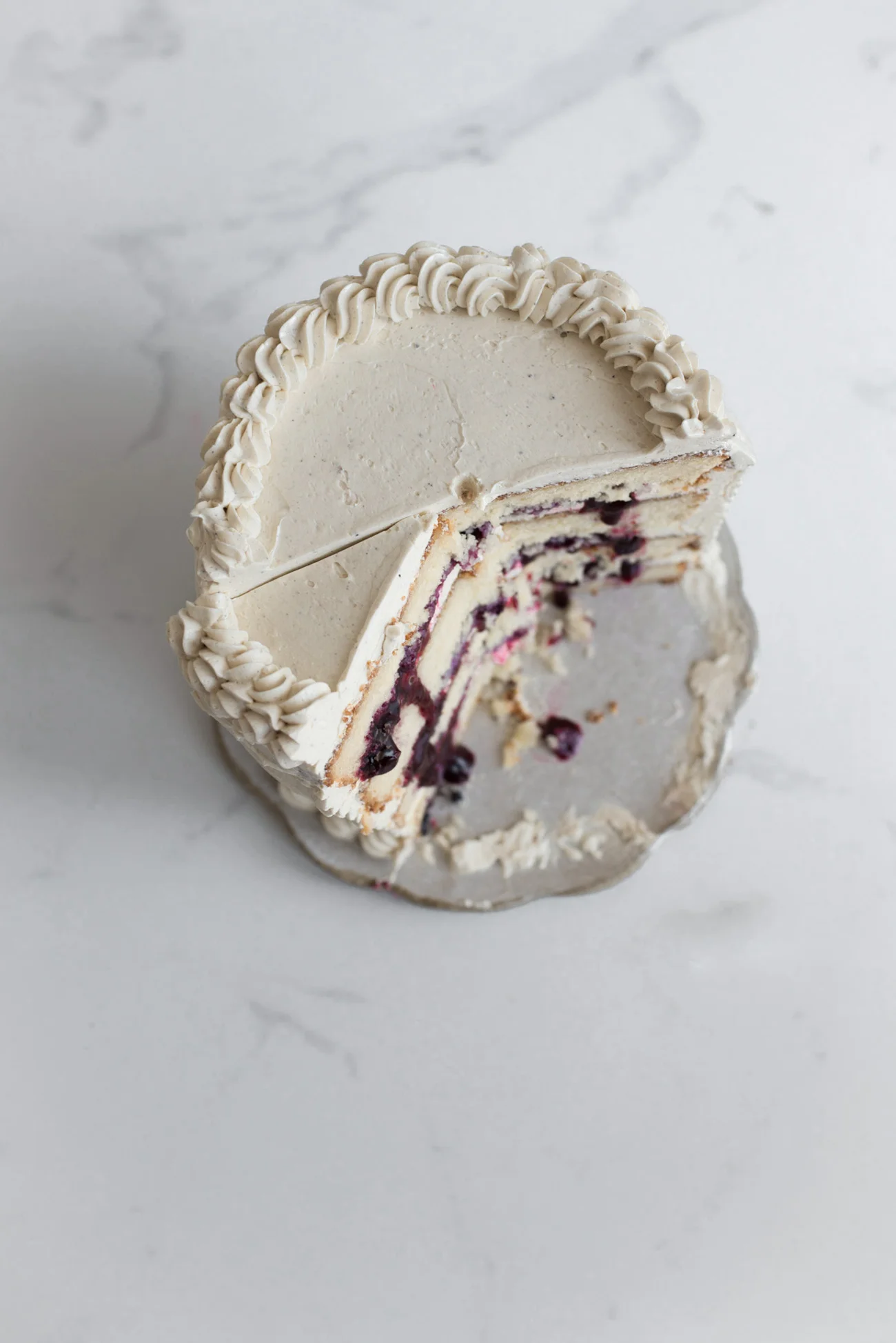 Marzipan Cake with Gin Blueberries and Brown Butter Swiss Meringue ...