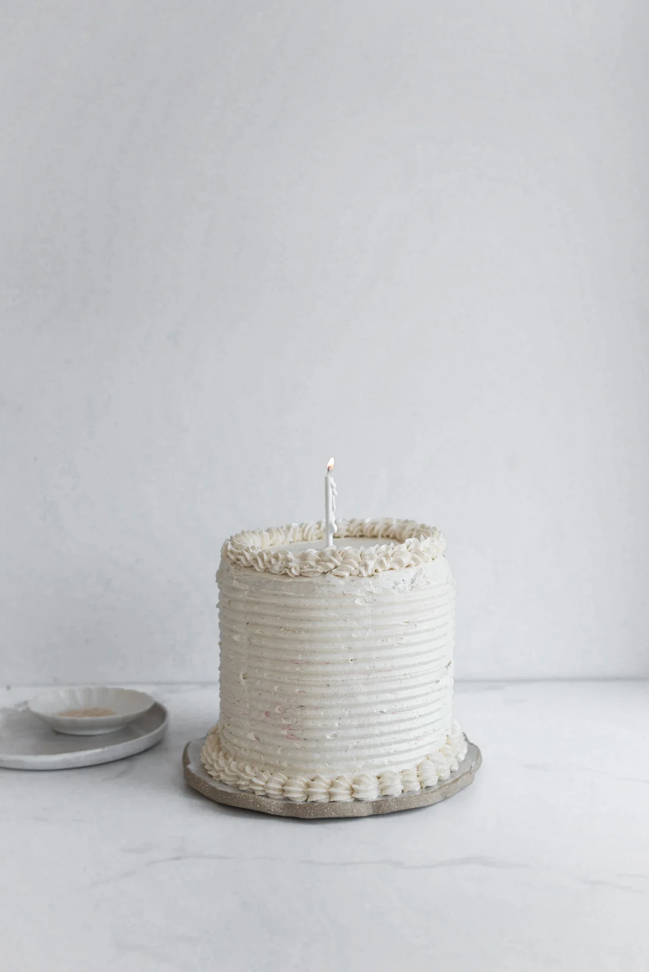 Marzipan Cake with Gin Blueberries and Brown Butter Swiss Meringue ...