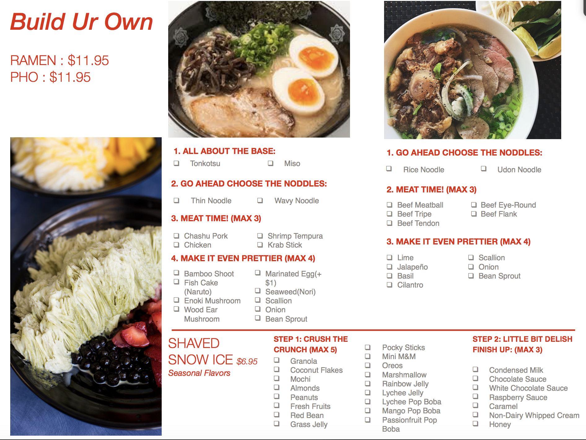 Menu — UR BOWL