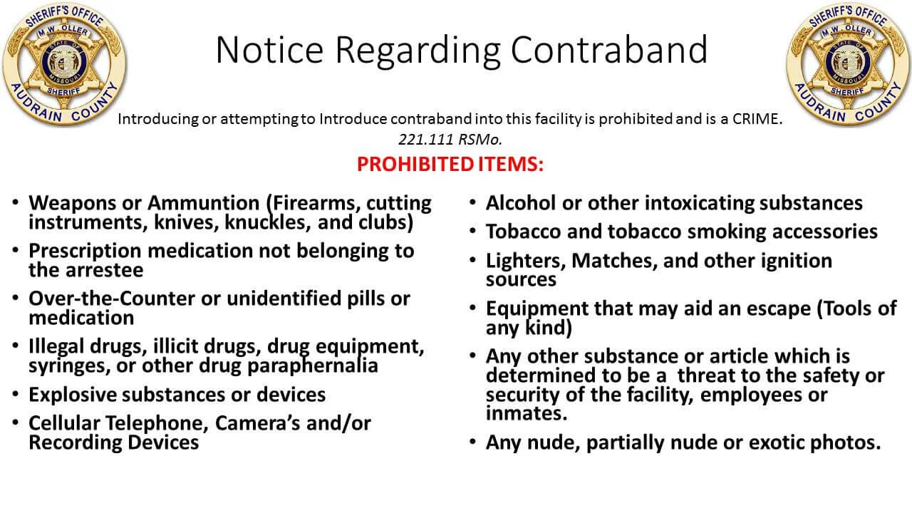 Inmate Visiting Hours and Procedures — Audrain County Sheriff