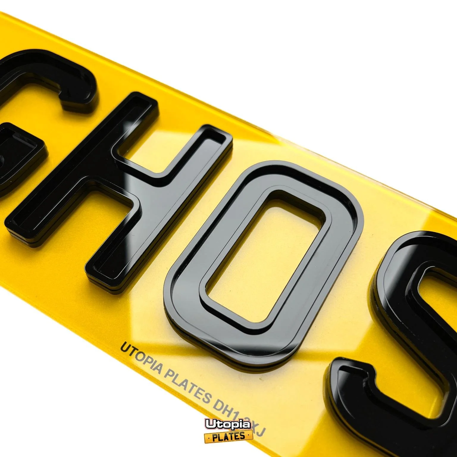 GHOST 4D Acrylic Number Plates — Utopia Plates - 4D Laser Cut Number ...