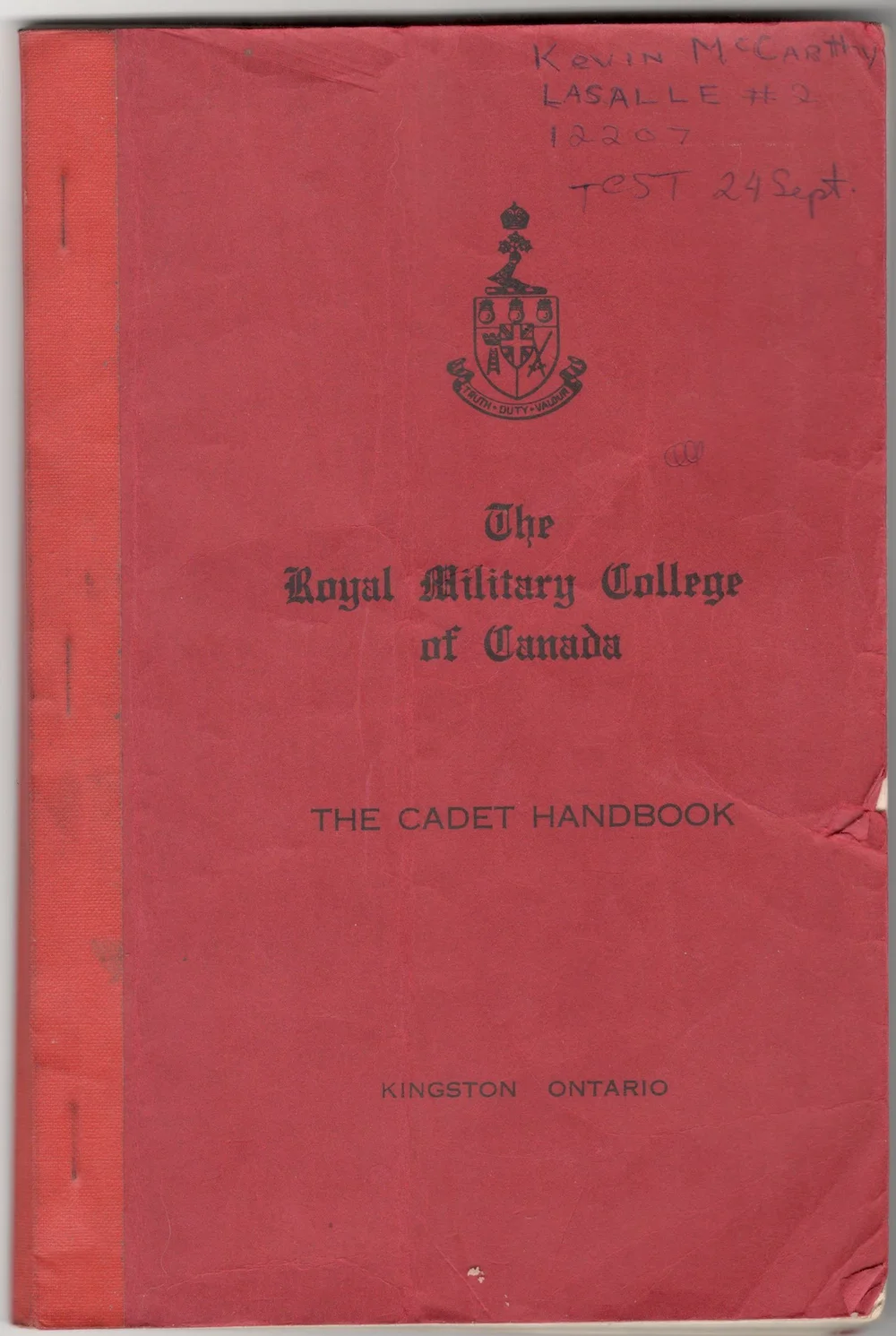 RMC Cadet Handbook — Truth. Duty. Valour. | Class of ‘79