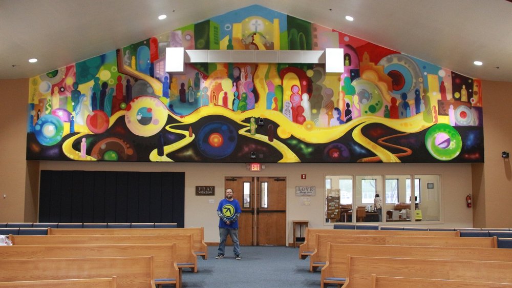 Unveiling the Vibrant Sanctuary Mural at Lord of Grace Lutheran Church ...