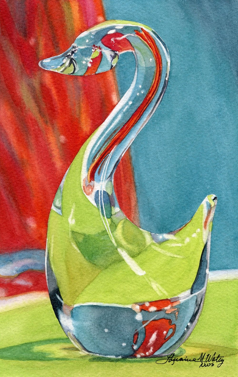 Watercolor - Tropical Swan by Lorraine Watry — Lorraine Watry Studio