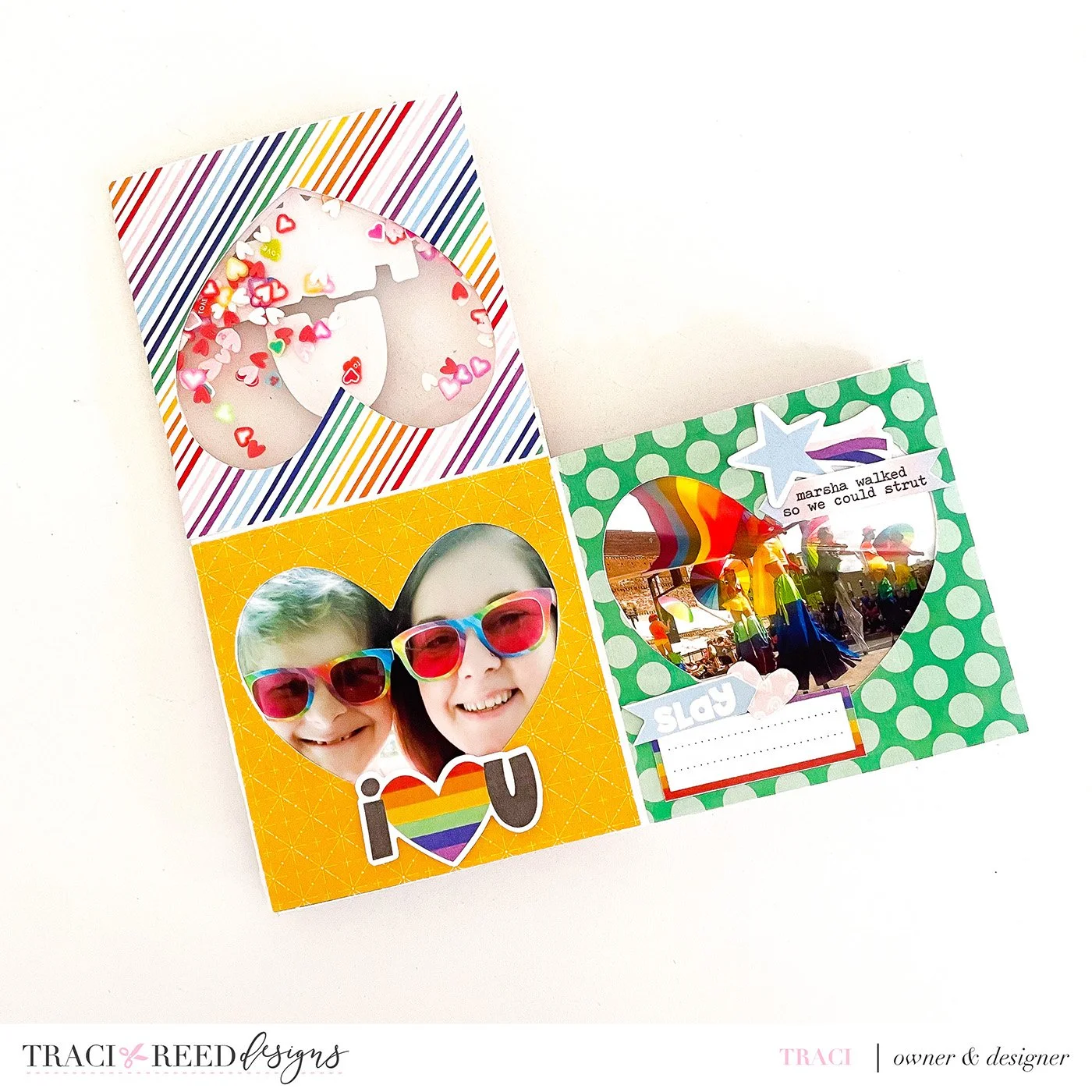 4x4 Pride Mini Album with Heart-Shaped Cut Outs by Traci using the ...
