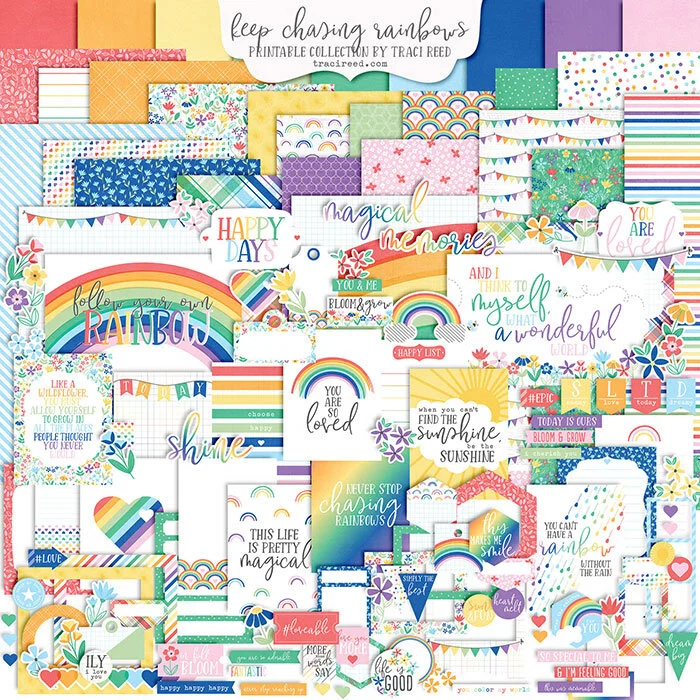 Introducing the Keep Chasing Rainbows Digital and Printable Scrapbook ...