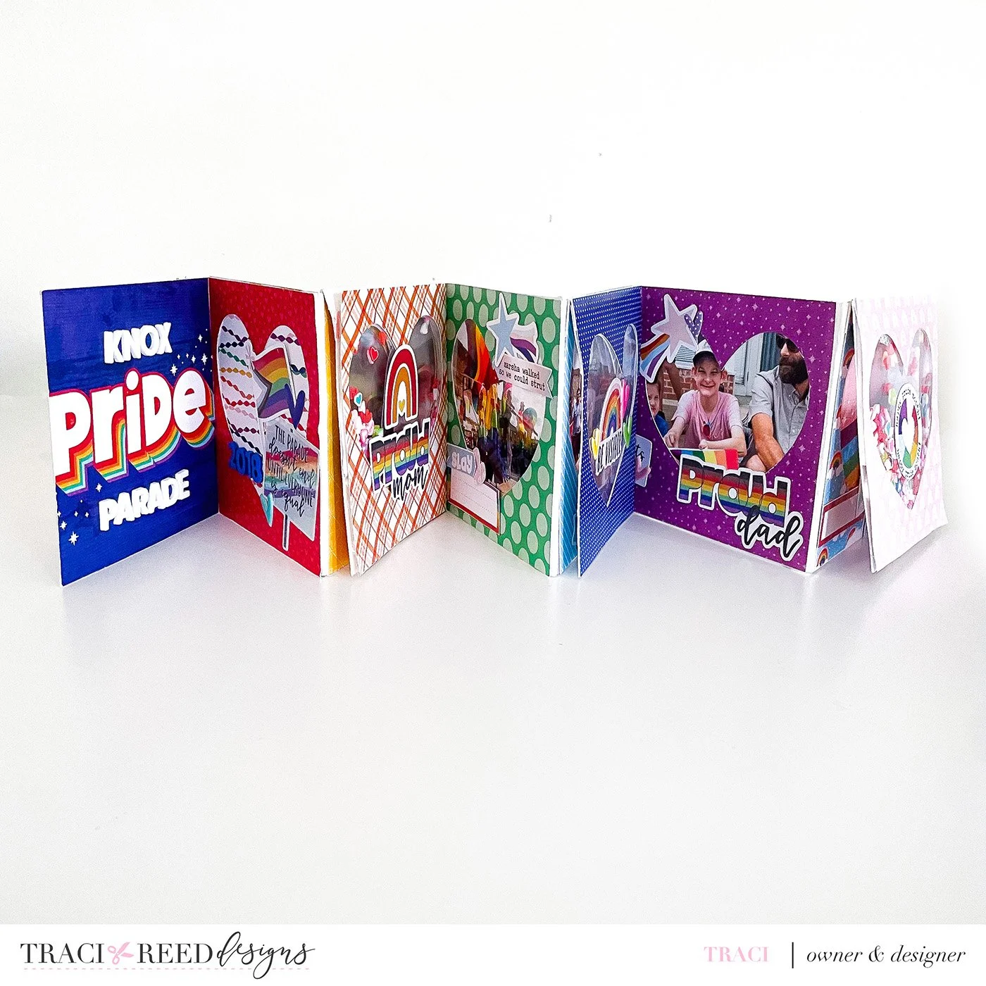 4x4 Pride Mini Album with Heart-Shaped Cut Outs by Traci using the ...