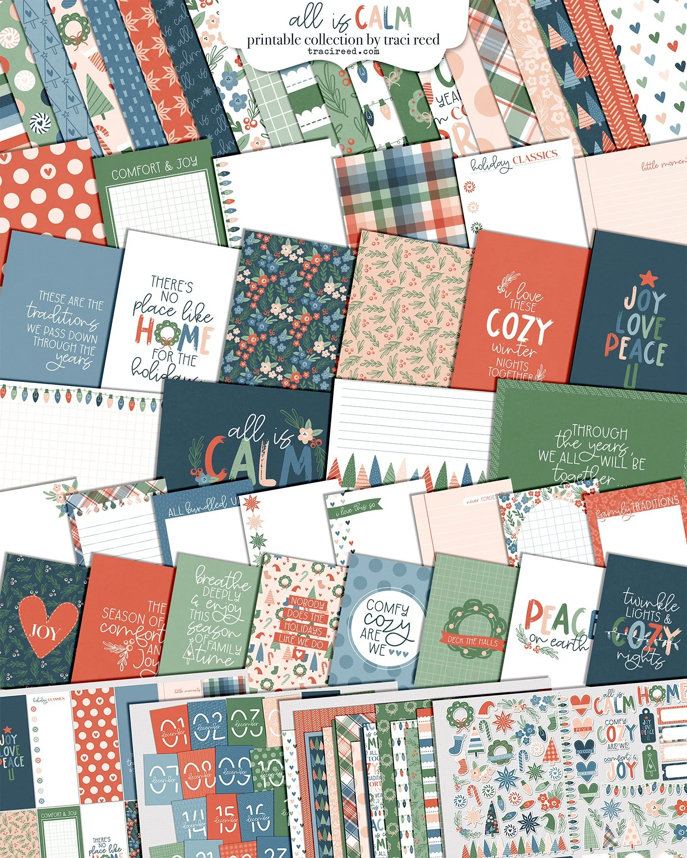 Introducing the All Is Calm Digital and Printable Scrapbook Collection ...