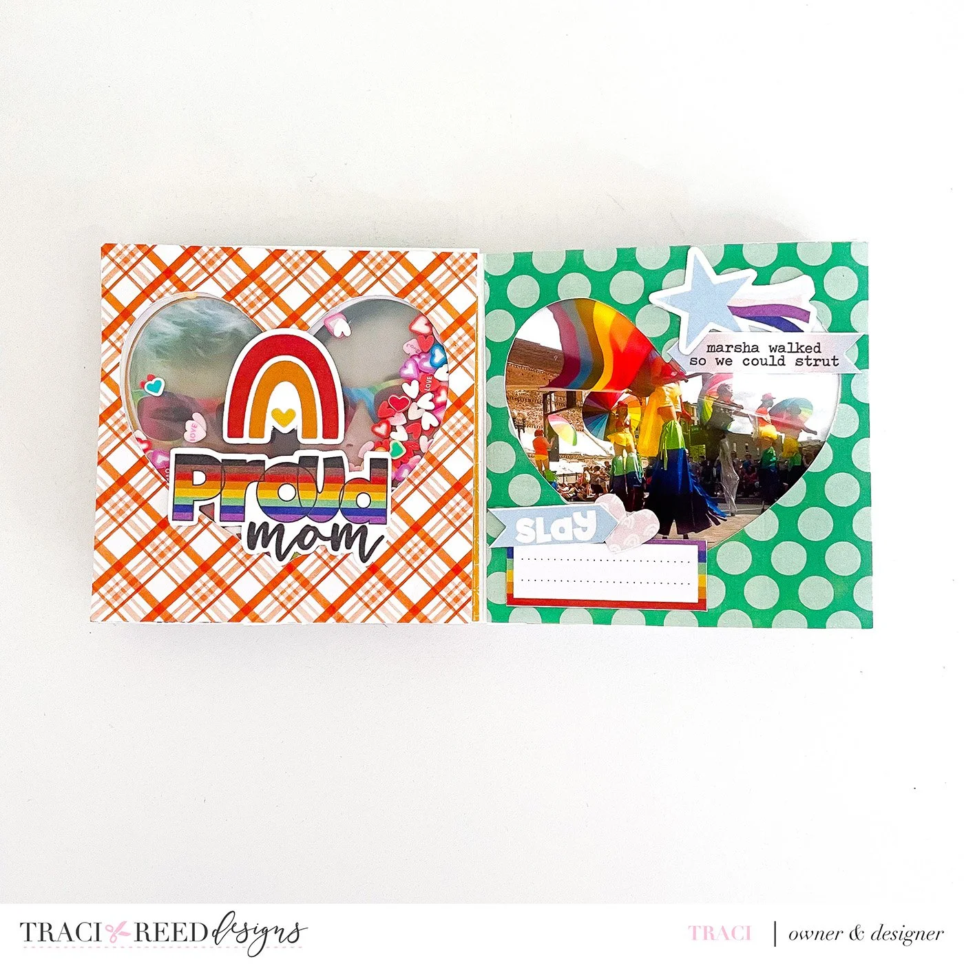 4x4 Pride Mini Album with Heart-Shaped Cut Outs by Traci using the ...