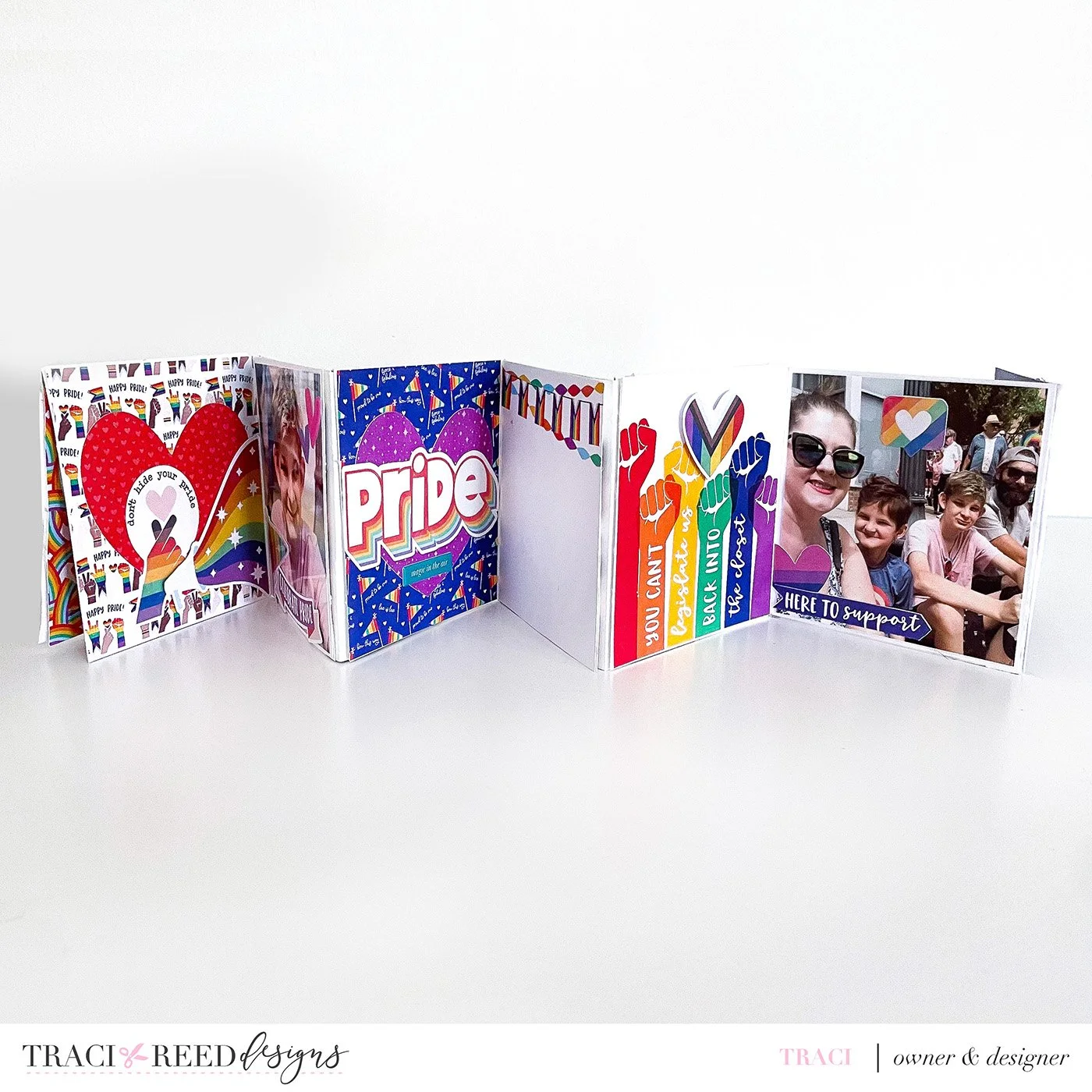 4x4 Pride Mini Album with Heart-Shaped Cut Outs by Traci using the ...