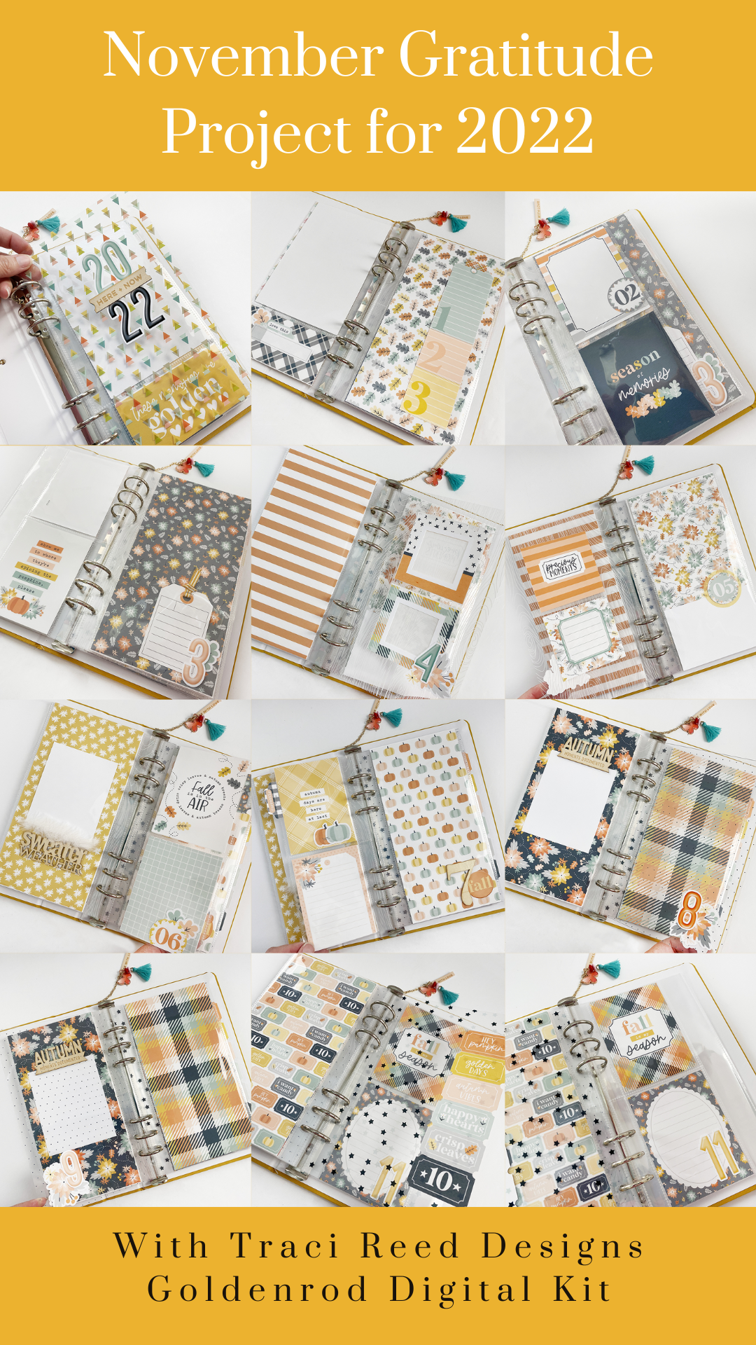 Gratitude Album Foundation Pages by Theresa Using the Goldenrod ...