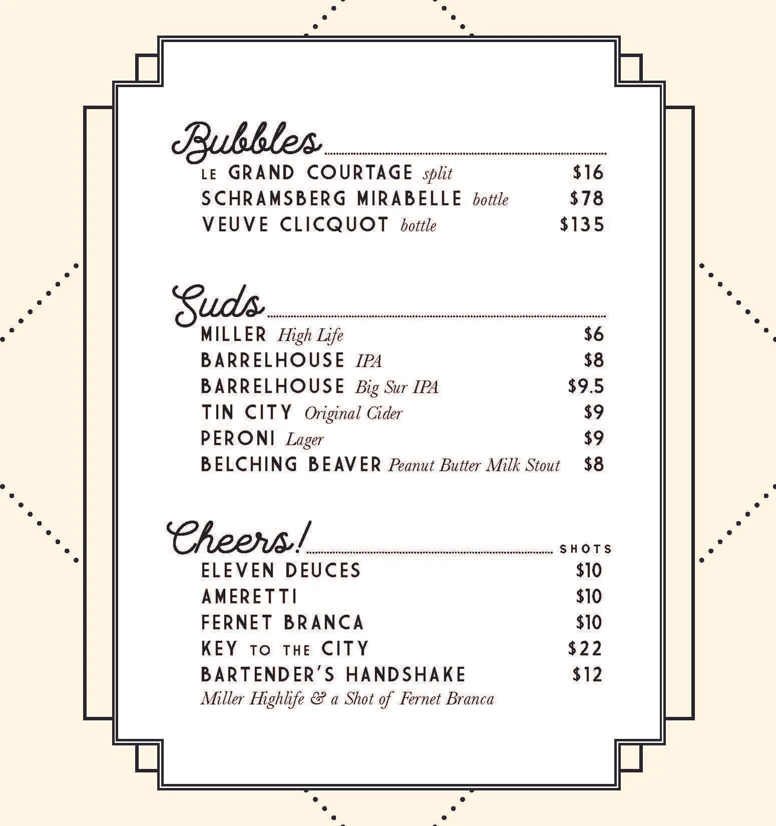 THE DRINKS — Eleven Twenty Two