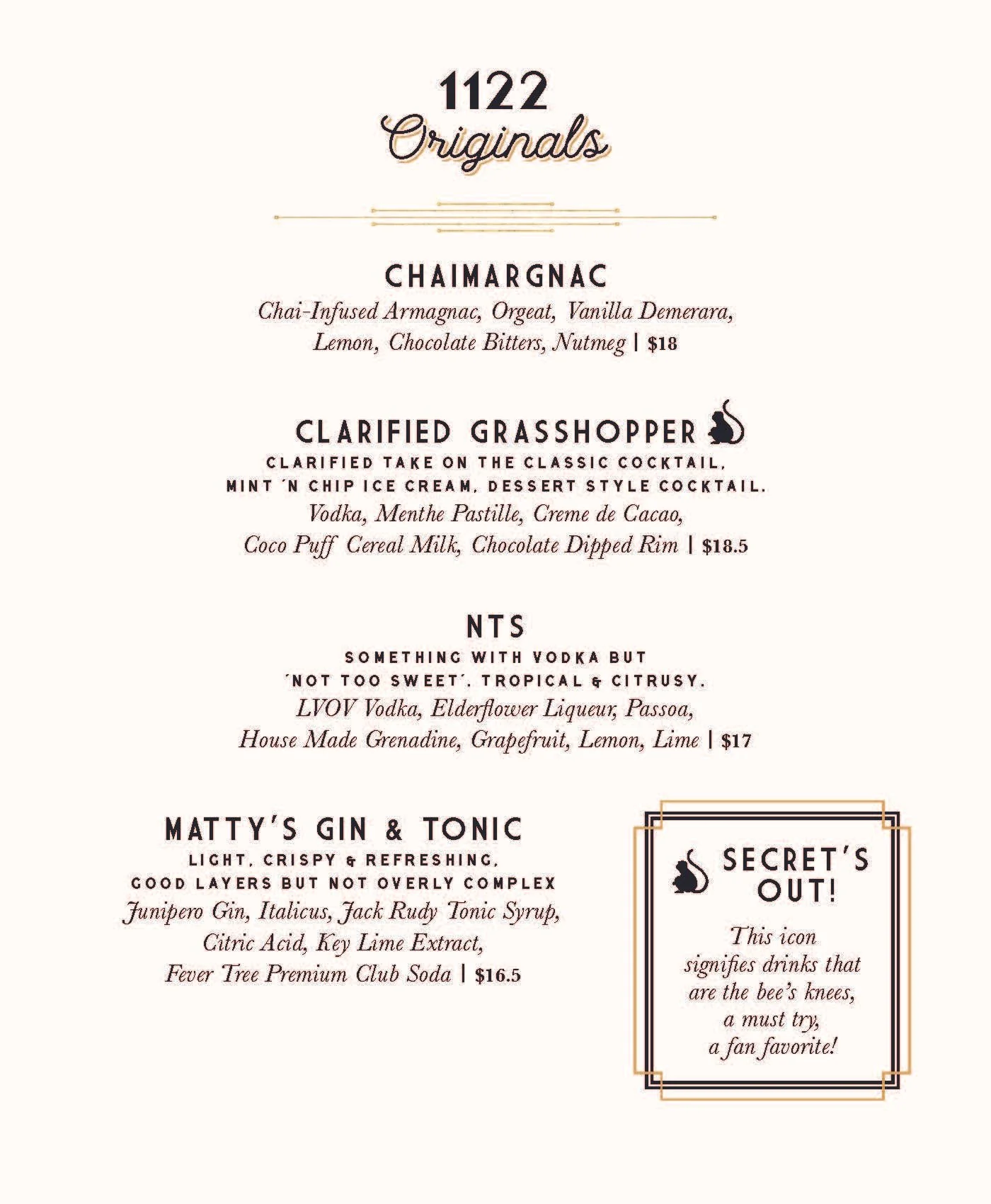 THE DRINKS — Eleven Twenty Two