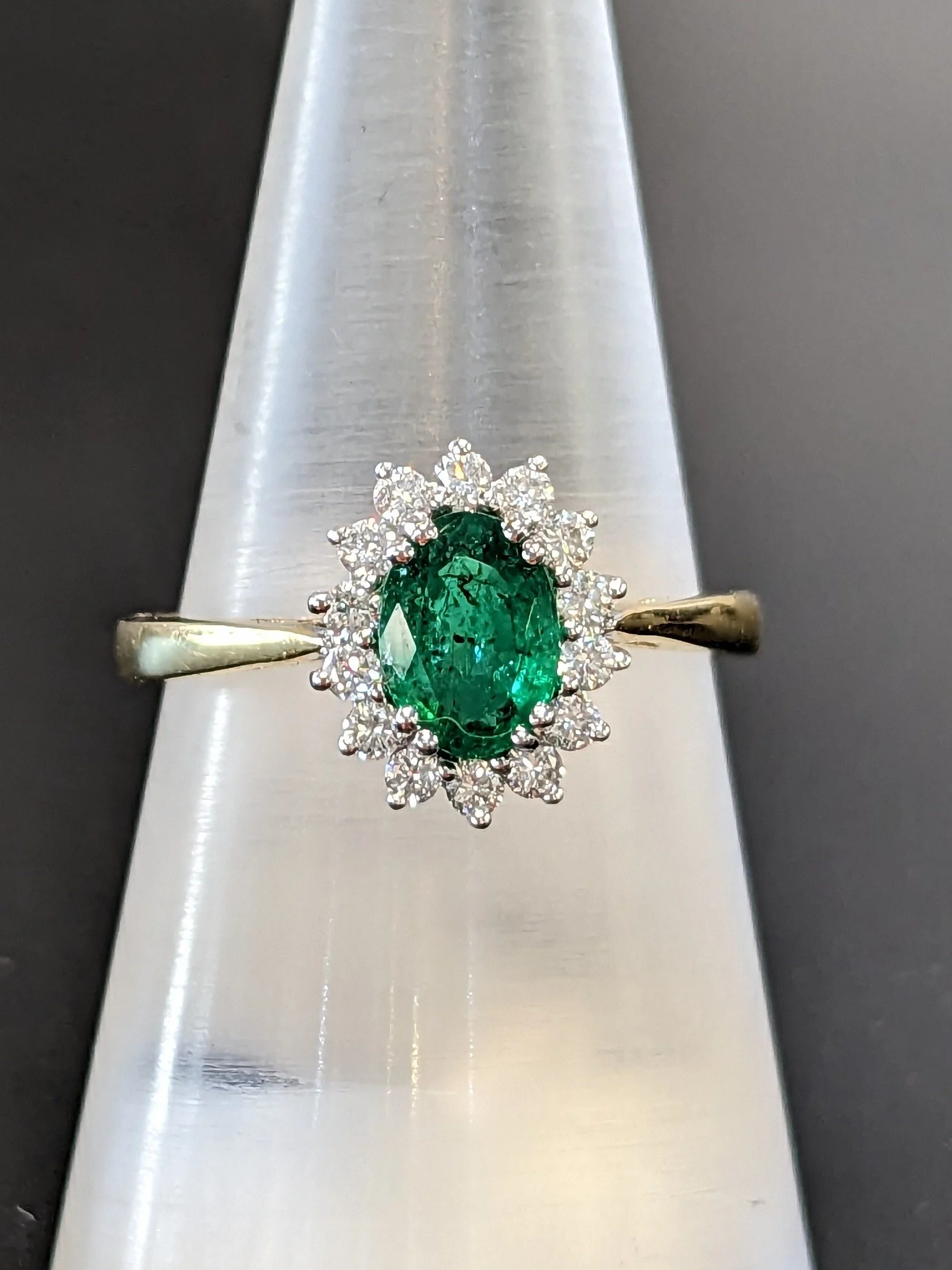 Platinum Buff Top Sapphire and Diamond ring — Tennant and Darragh