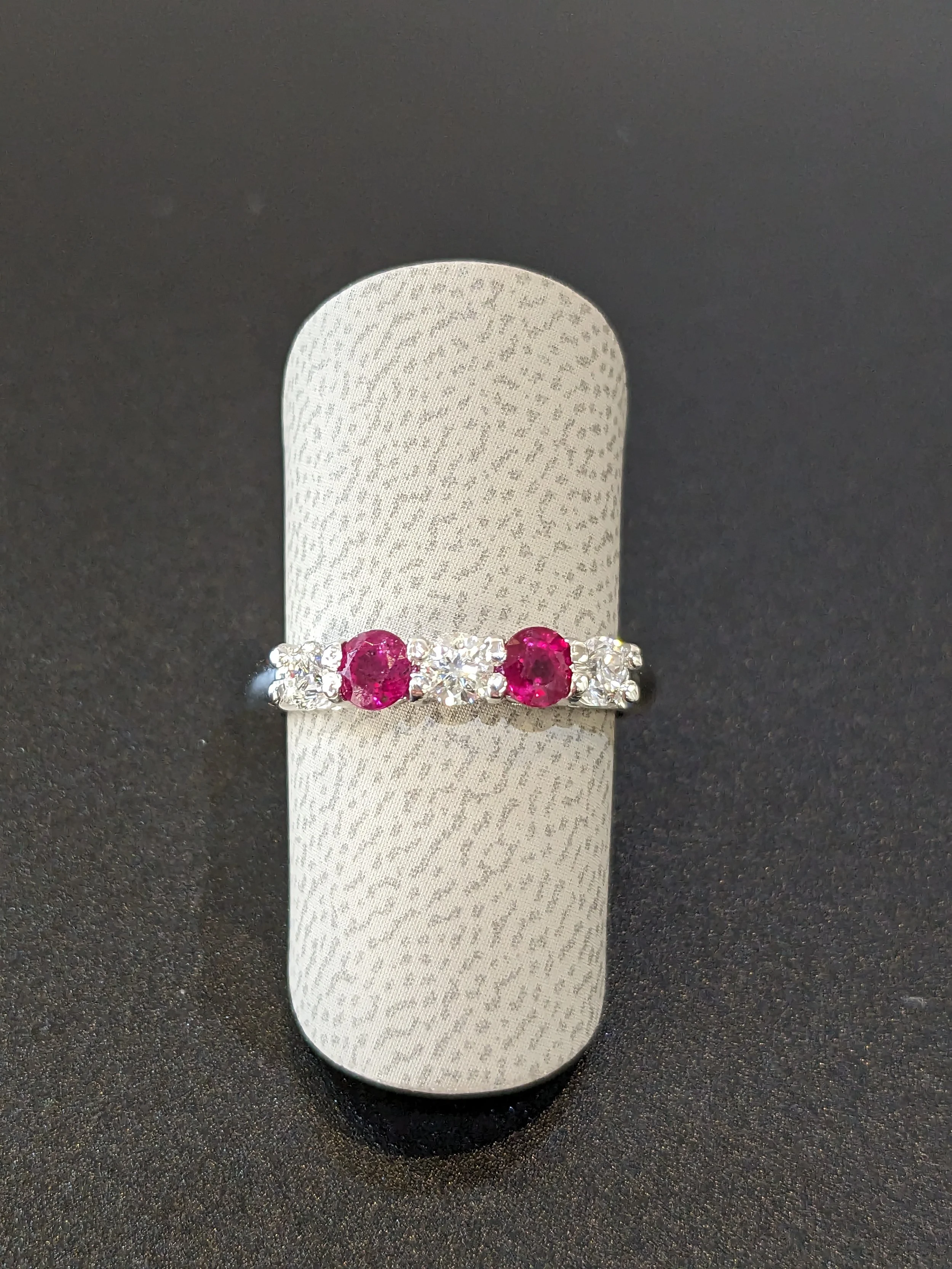 Platinum Buff Top Sapphire and Diamond ring — Tennant and Darragh