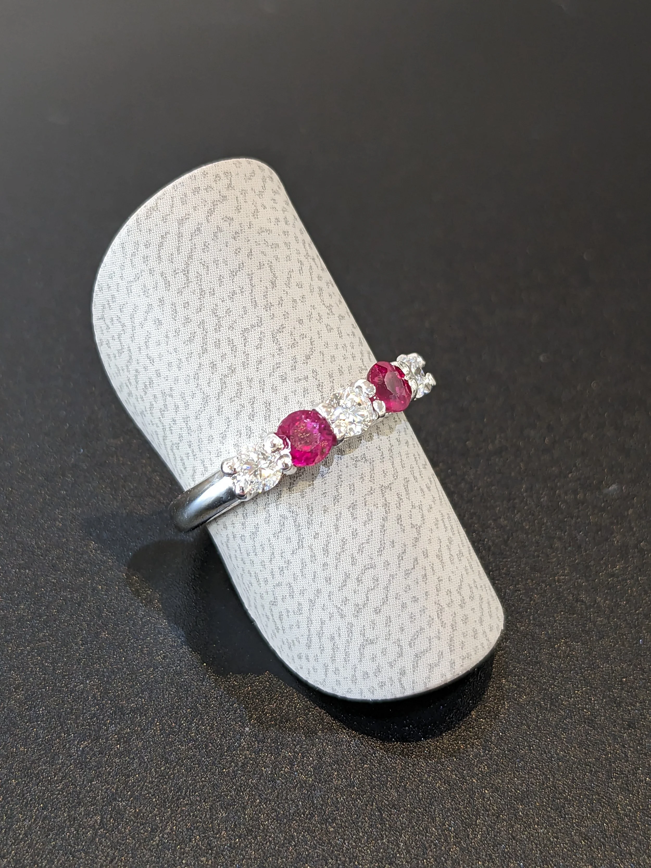 Platinum Buff Top Sapphire and Diamond ring — Tennant and Darragh