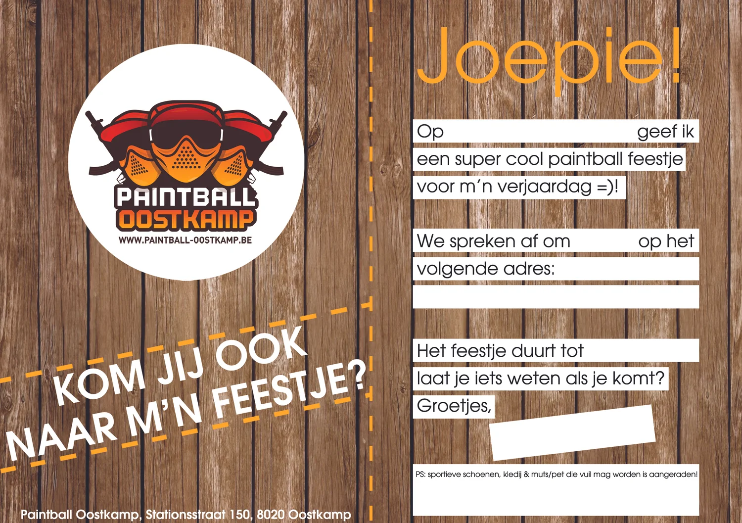 Verjaardagsfeestje — Paintball Oostkamp