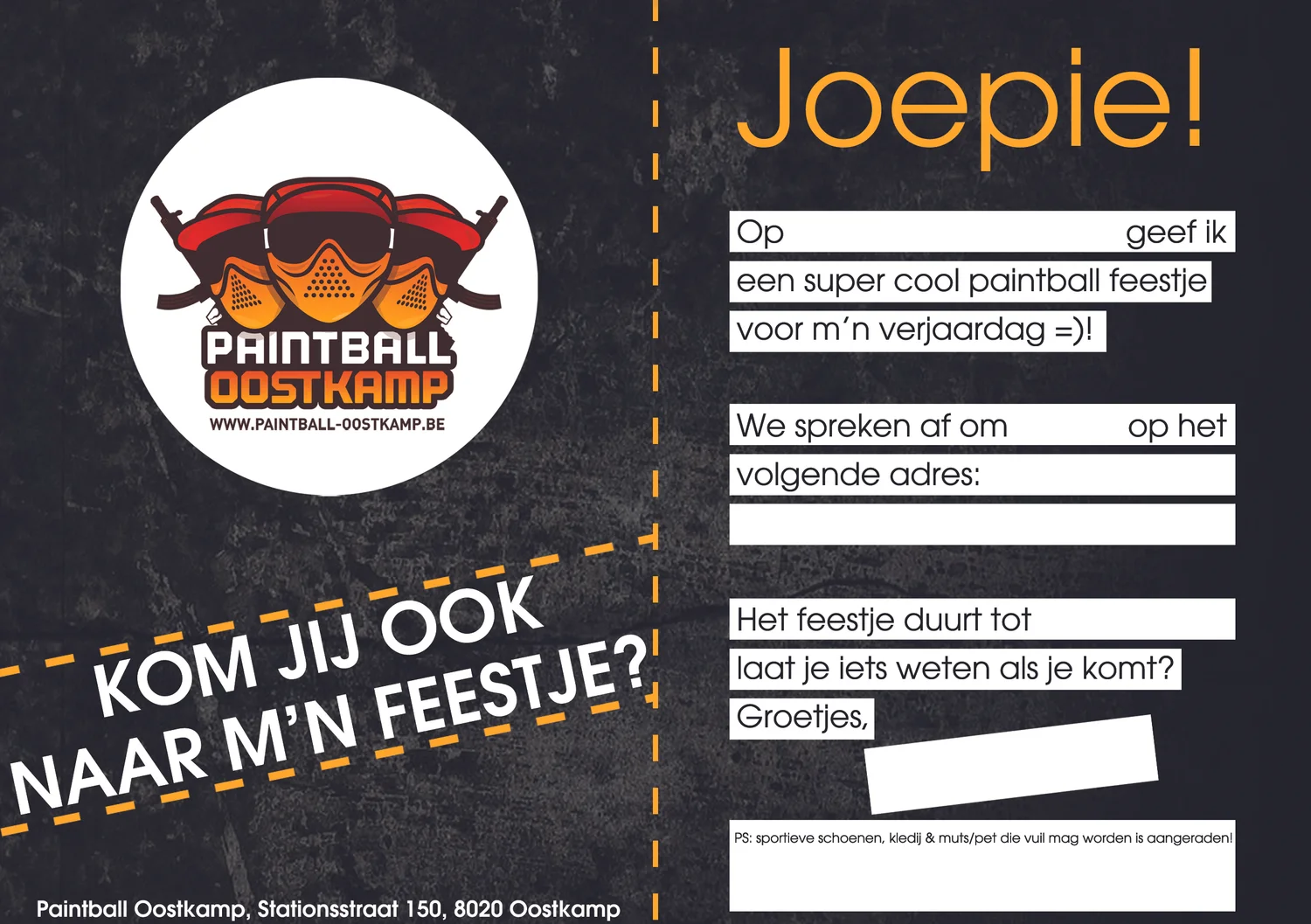 Verjaardagsfeestje — Paintball Oostkamp
