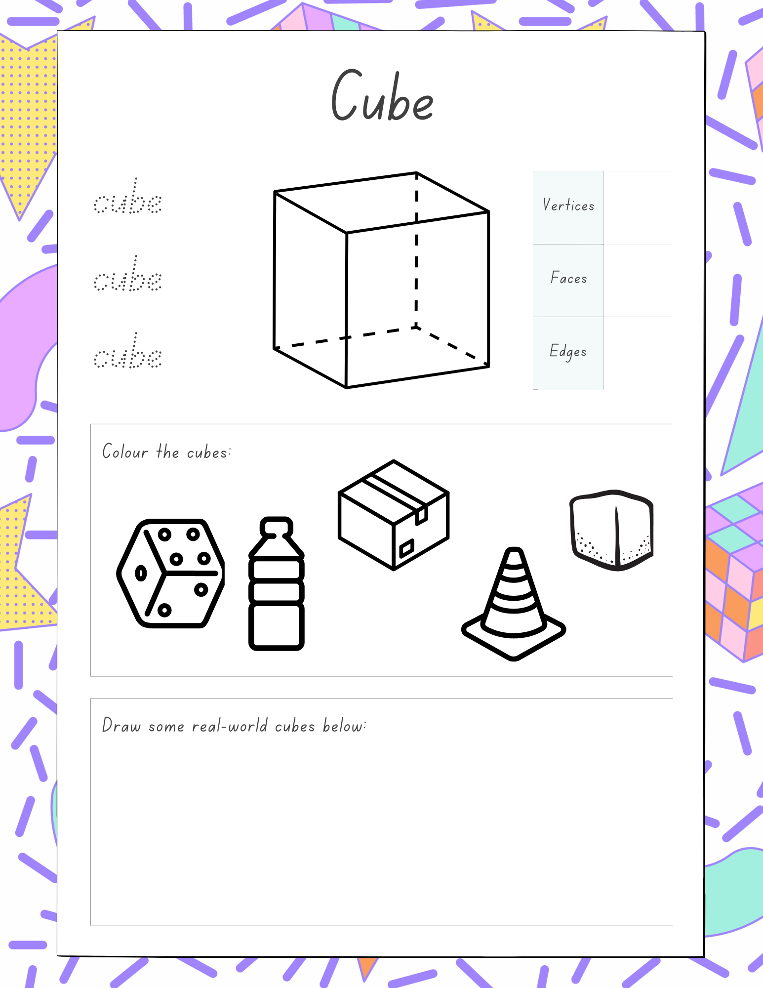 3d Shapes Worksheet