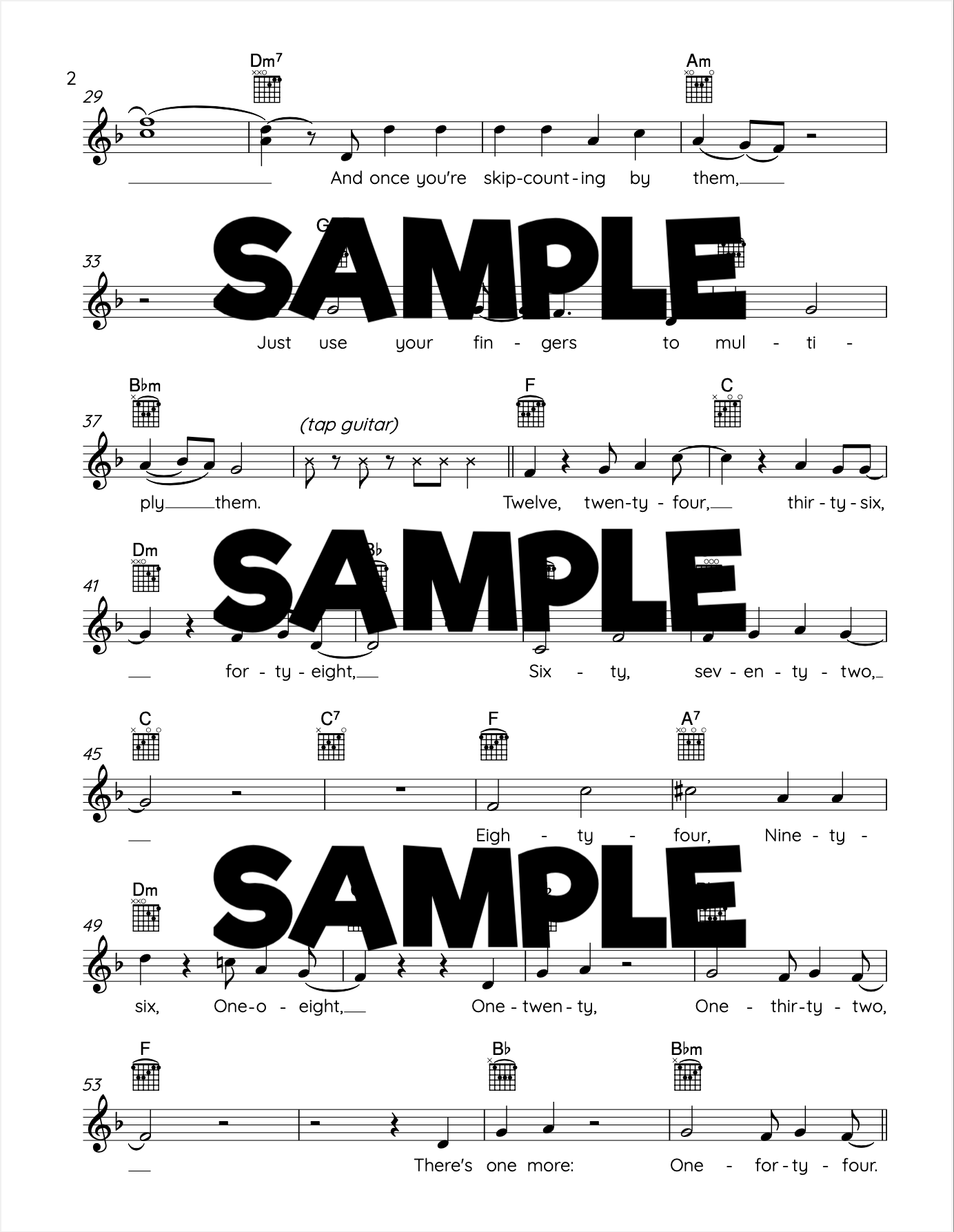 Seven Continents Lead Sheet — Hopscotch