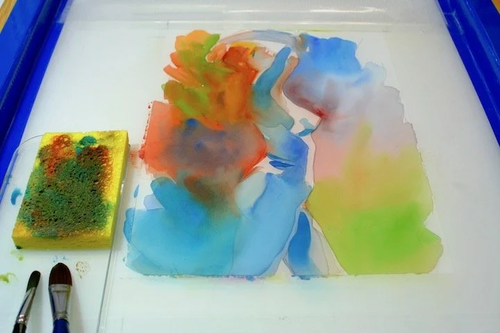Screenprinted watercolor monoprints — Mary Ellen Riell studio