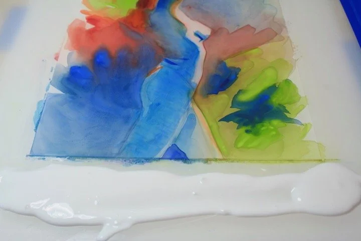 Screenprinted watercolor monoprints — Mary Ellen Riell studio