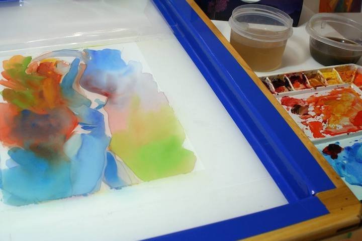 Screenprinted watercolor monoprints — Mary Ellen Riell studio