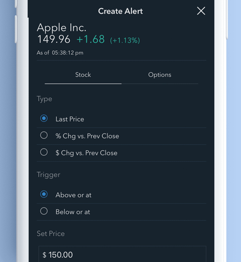 Custom price alerts are now on the Firstrade app!