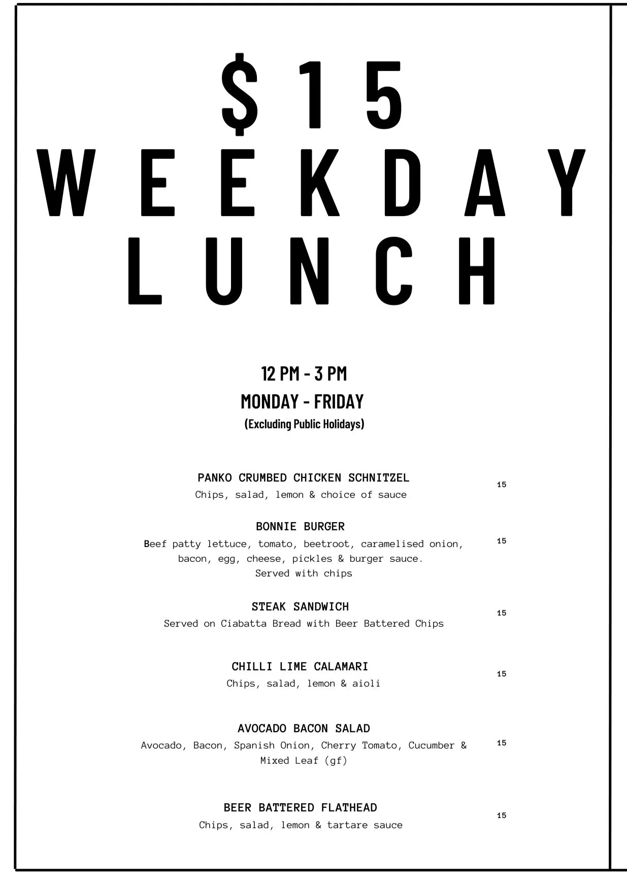 Menu — The Bowral Hotel