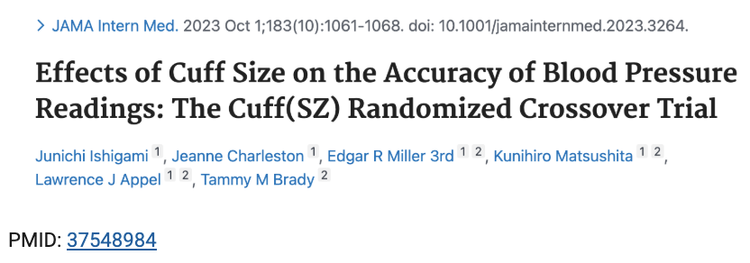 Effects of Cuff Size on the Accuracy of Blood Pressure Readings The ...