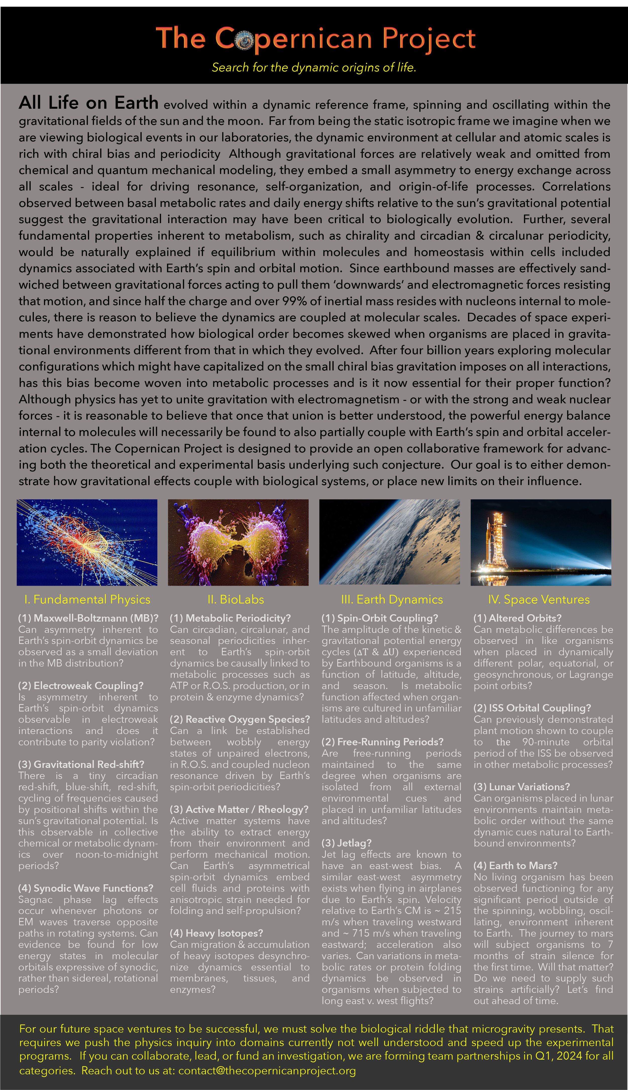 Experiments — The Copernican Project