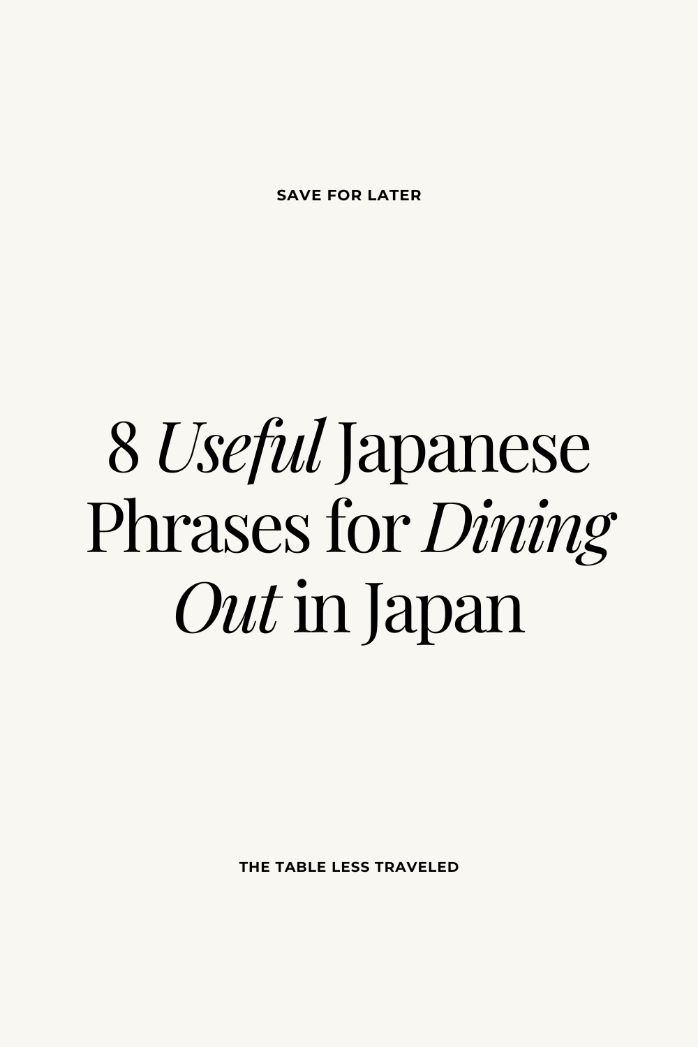8 Useful Japanese Phrases for Dining Out in Japan