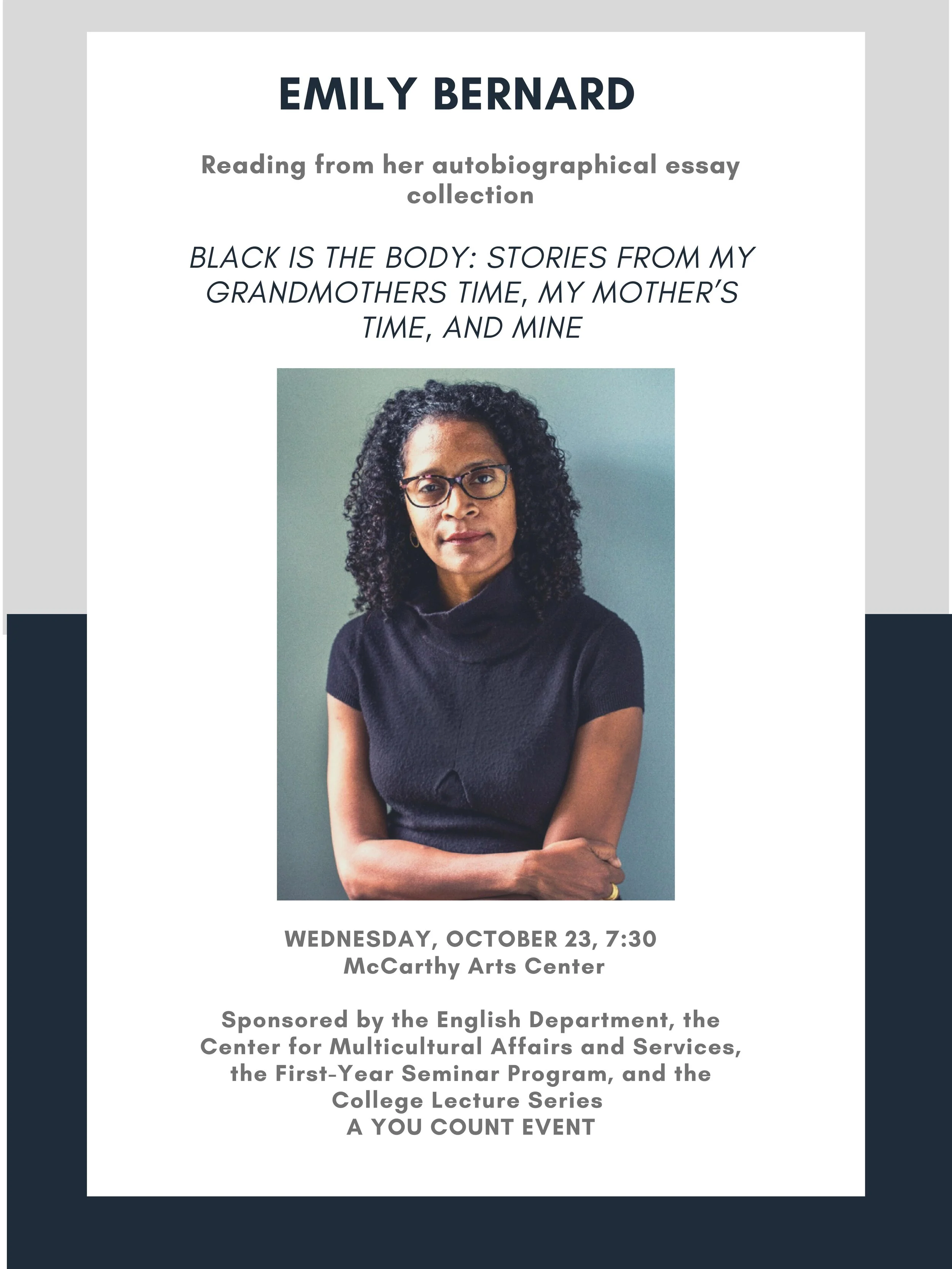 Wednesday, October 23 — EMILY BERNARD