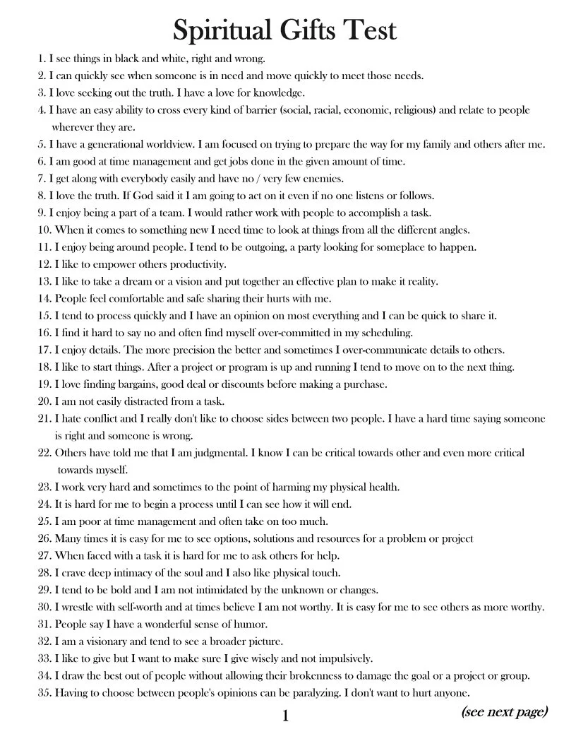 Spiritual Gifts — Woodstock Community Church