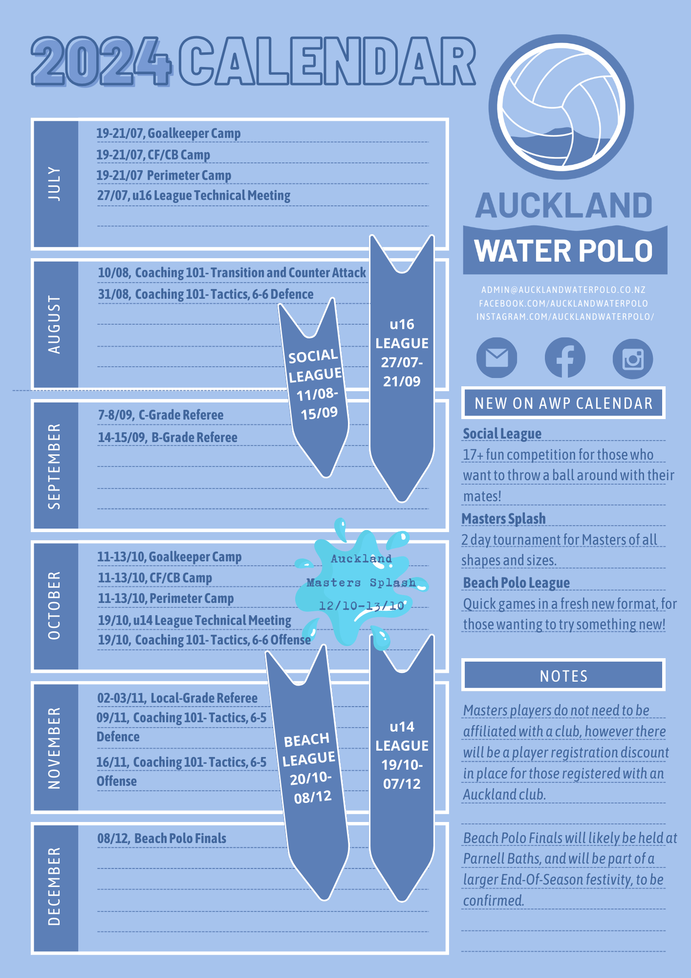 Calendar — Auckland Water Polo