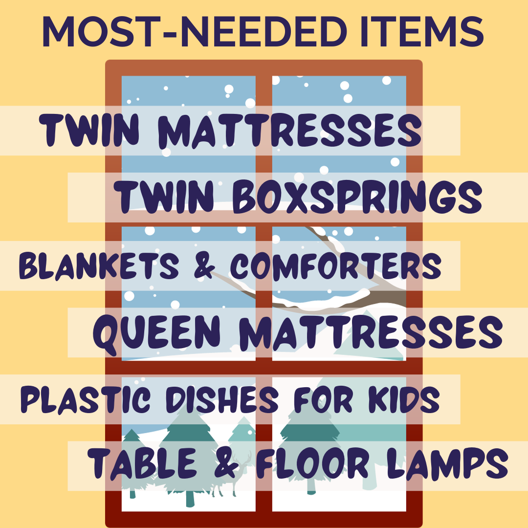 Most needed items — Houses into Homes, Iowa City, IA