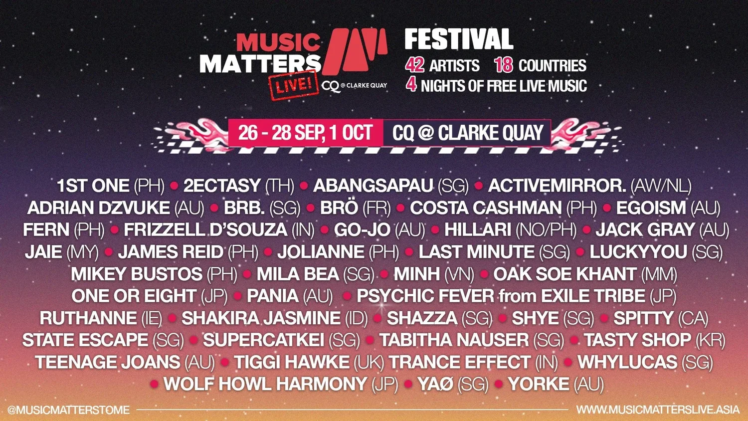 Music Matters Live Festival Turns 20 With Another Clarke Quay Takeover ...