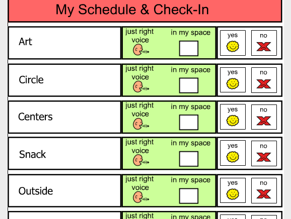 Self Monitoring Checklist For Students