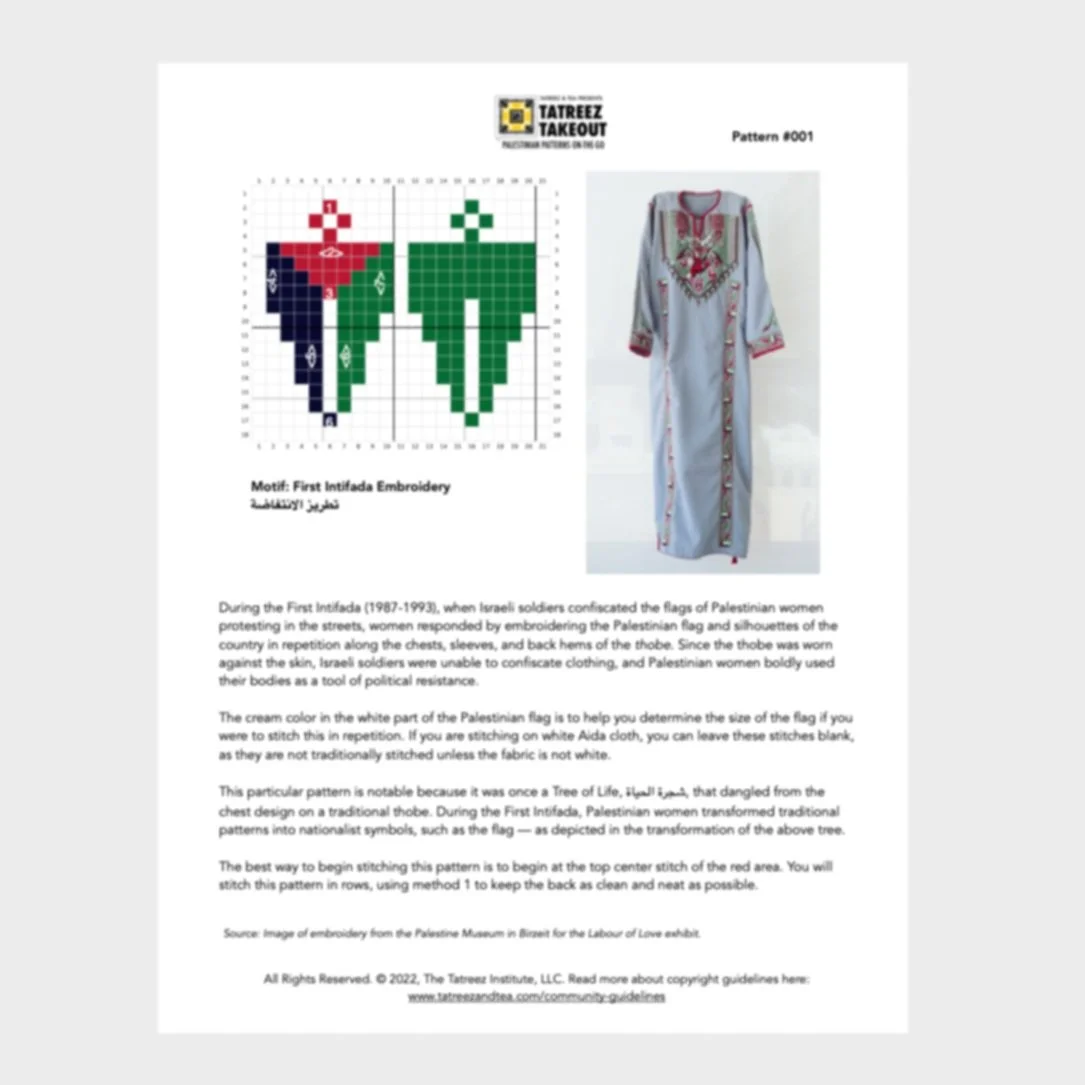 Printable Pattern No. 001: Intifada Flag — Tatreez & Tea