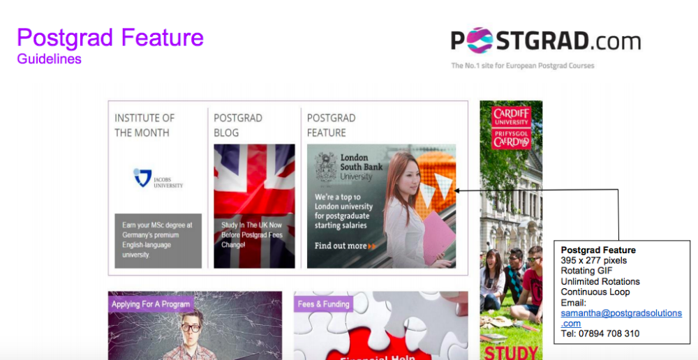 Copy spec — Postgrad Solutions