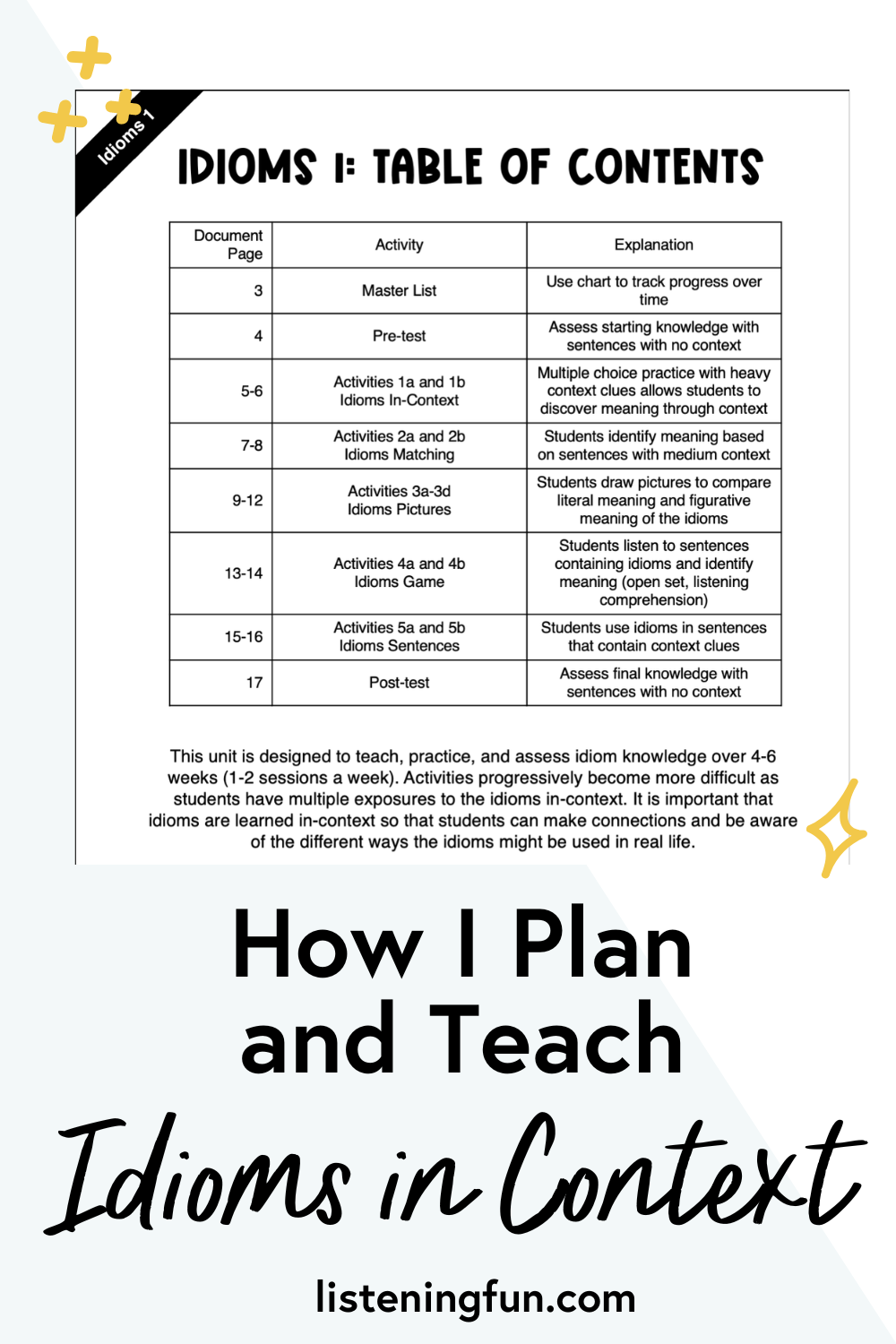 How to Plan and Teach Idioms — Listening Fun