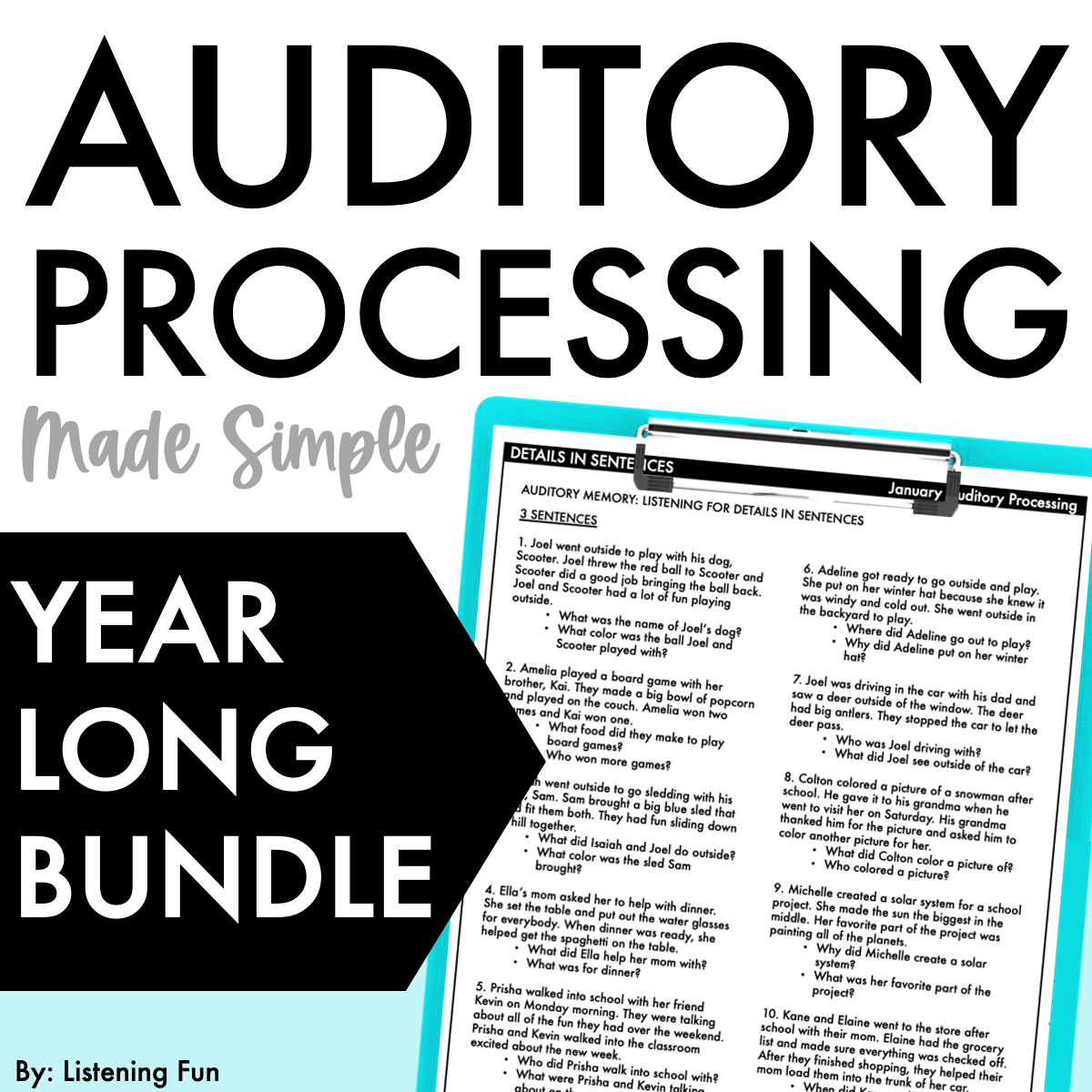 Simple Auditory Processing Activities Listening Fun Simple Auditory Processing Activities Listening Fun