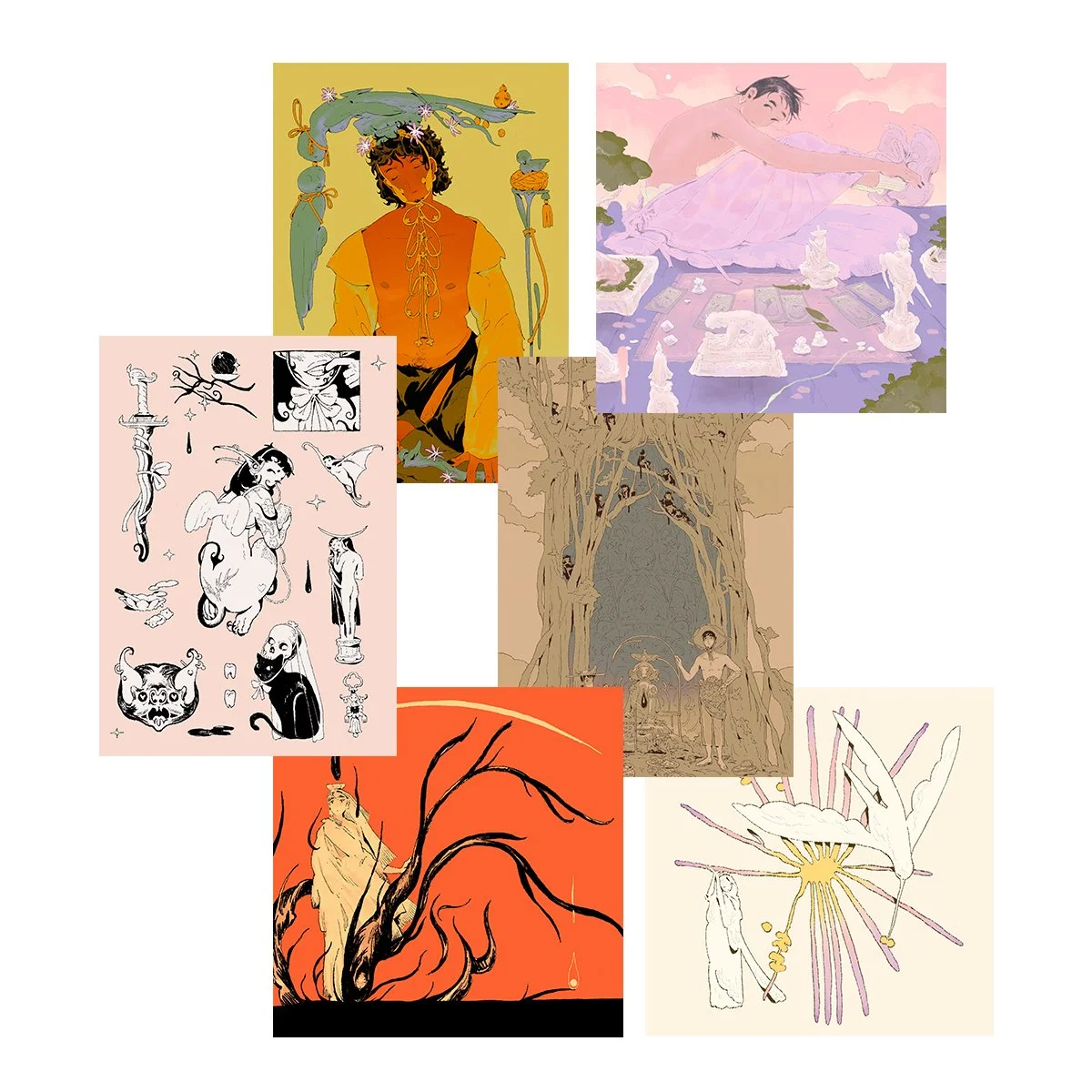 Elven Series Sticker Sheets Bundle + 6 Small Prints — Nadhir Nor