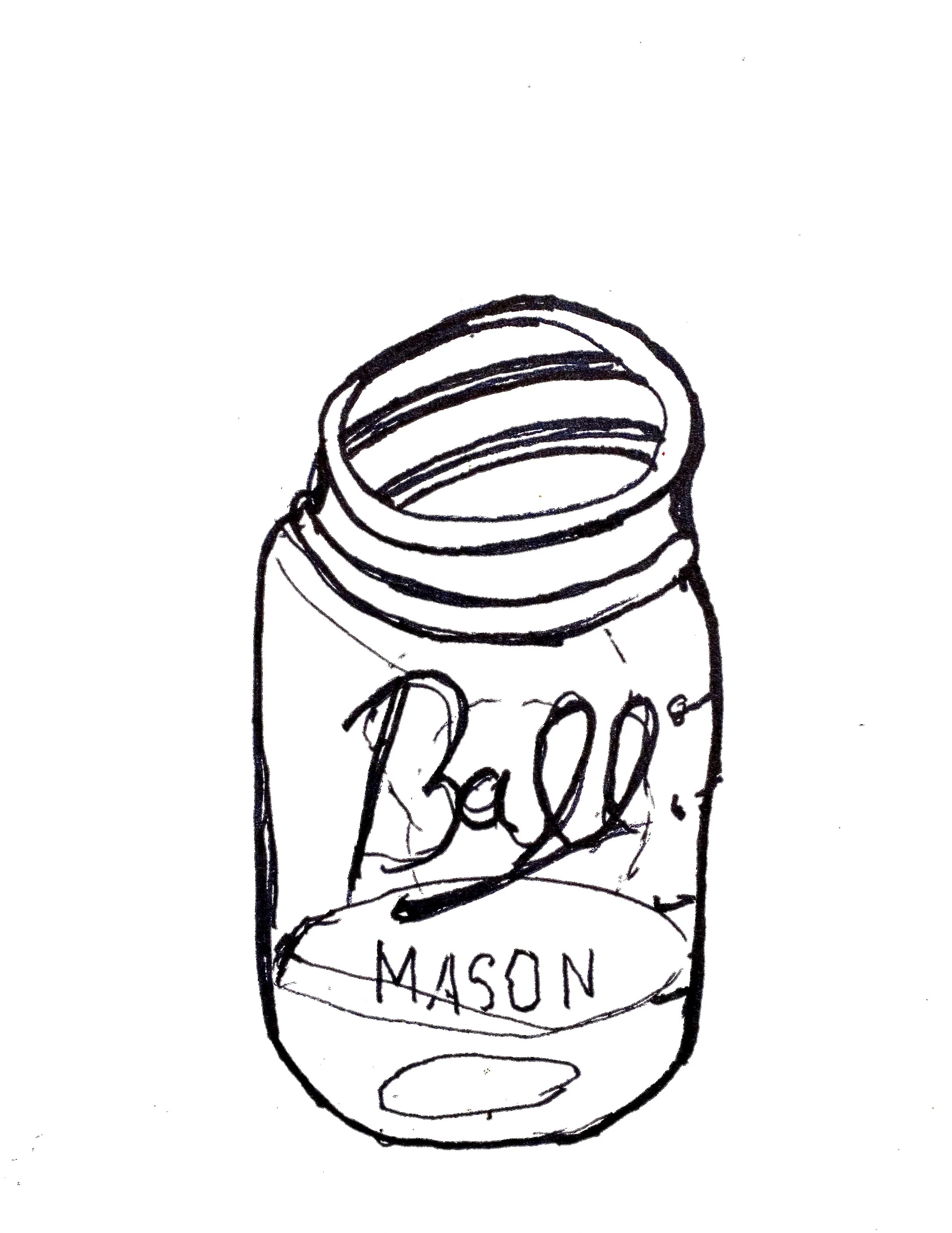 Mason Ball Jar Drawing